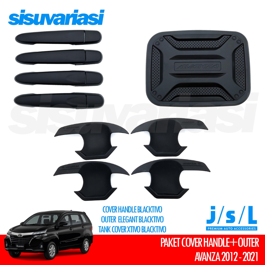 Jual Avanza 2012 - 2021 Aksesoris JSL Paket Tank Cover Handle Outer Mangkok Pintu Hitam ...