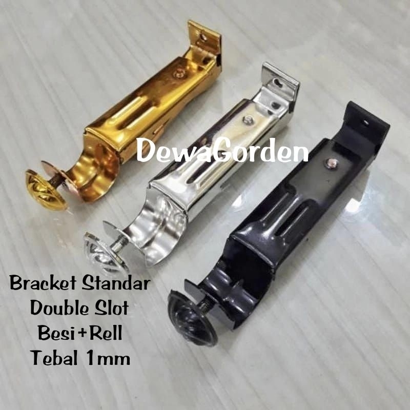Jual Bracket Kaki Gorden Standar Double Sot Besi Bulat Dan Rell Vitrase ...
