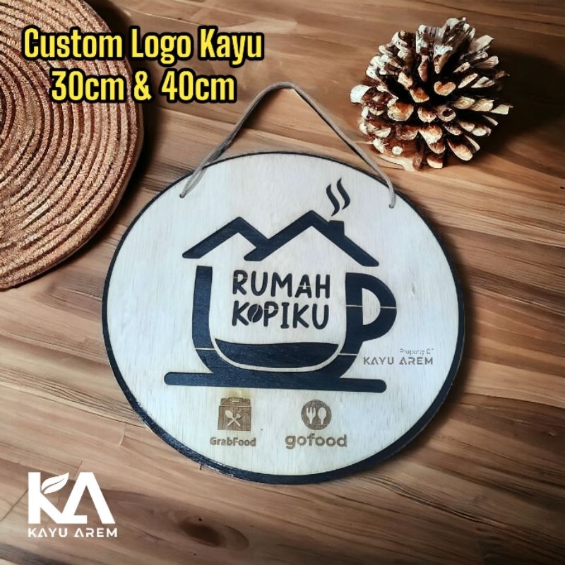 Jual Custom Sign Logo, Nama, Tulisan Kayu | Papan Penanda Cafe, Resto ...