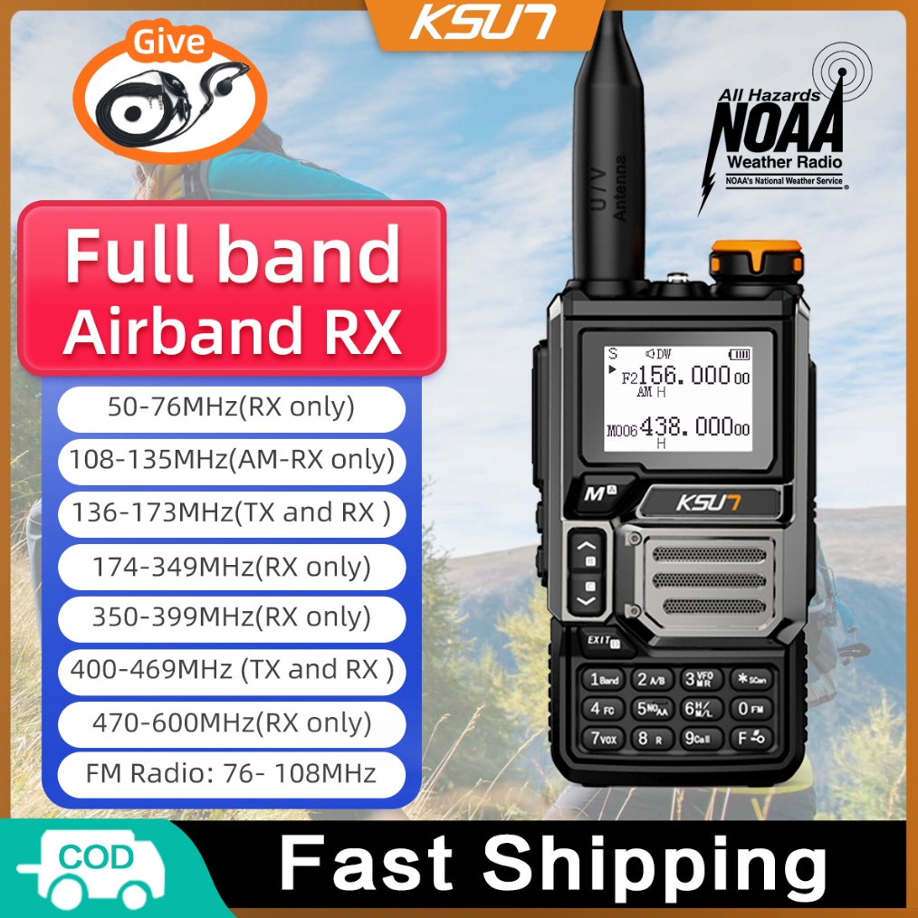 Jual ART F14G Ht Ksun Uv6d Ht Abbree Full Band Airband 59MHZ Wireless Copy Frequency Walkie ...