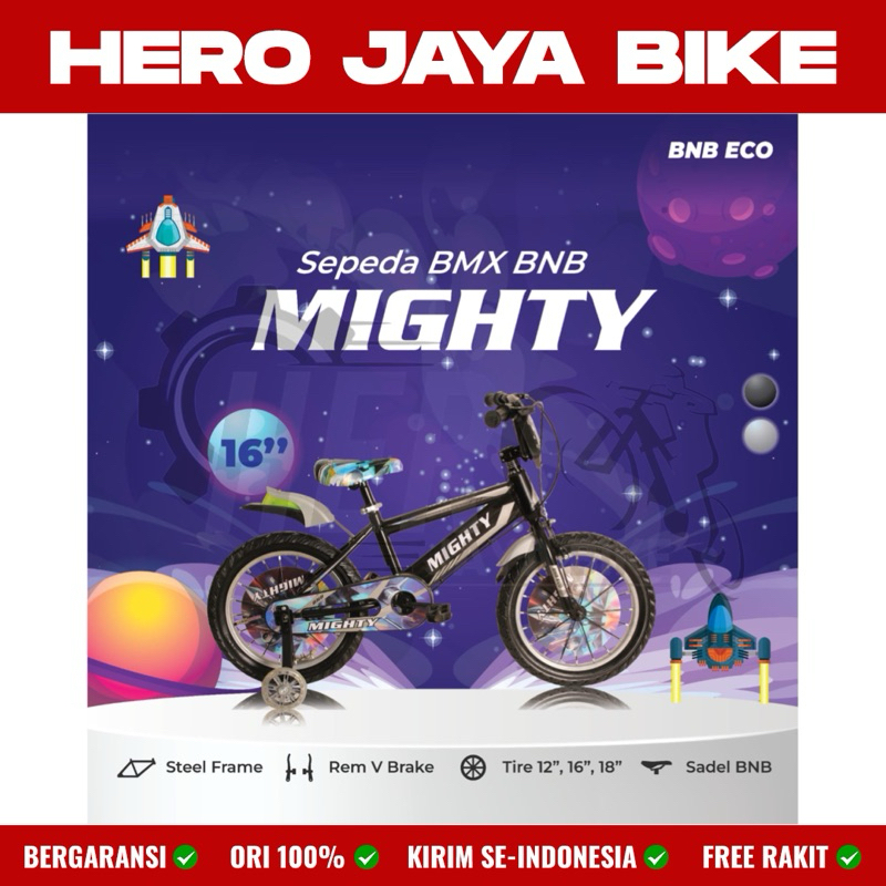 Jual Sepeda Anak Laki BMX BNB MIGHTY Ukuran 12 16 & 18Inch Tameng Musik ...