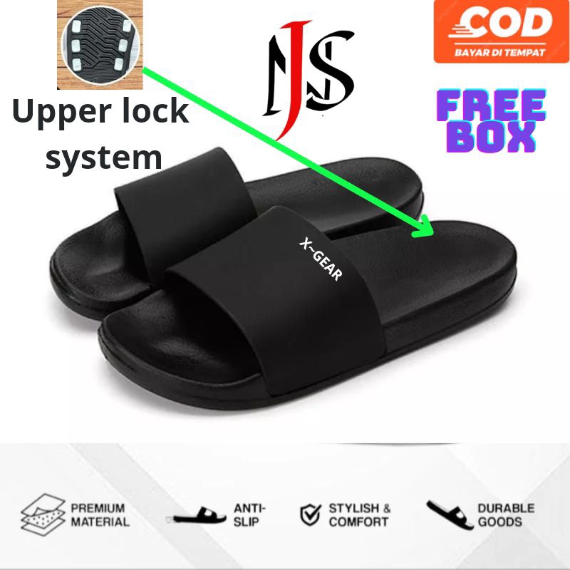 Jual Sandal Slop Pria dan Wanita Upper Lock System Free Box X-GEAR ...