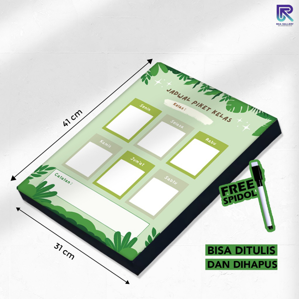 Jual RHA GALLERY Papan Tulis Kayu Sekolah Jadwal Piket Kelas Siswa ...