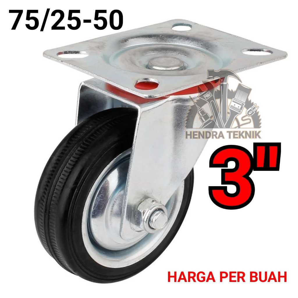 Jual RODA KARET HITAM HIDUP 3" RODA ETALASE 3 INCI.RODA SWIVEL 3 INCH ...