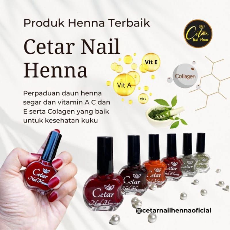 Jual KUTEK CETAR NAIL HENNA ORIGINAL BPOM 10ML | Shopee Indonesia