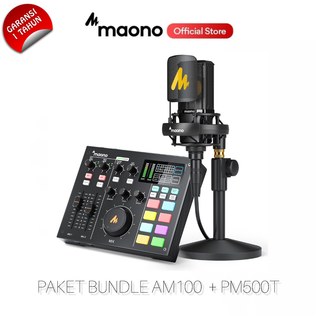 Jual MAONO AM100 Paket PM500T Microphone Condenser Large Dia 34mm for ...