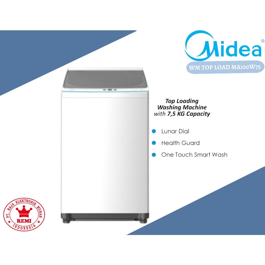 Jual MIDEA Mesin Cuci 1 Tabung MA100W75 7.5KG Top Loading Washing ...