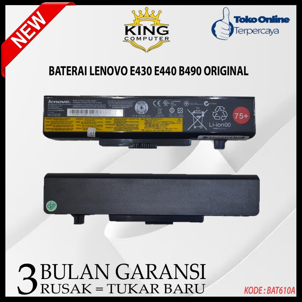 Jual BATERAI LENOVO THINKPAD E430 E49 E431 E435 E440 E445 E530 E531 E535 E540 B480 G480 G400 ...