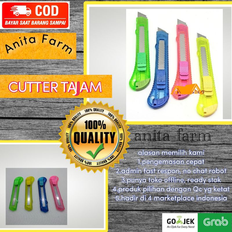 Jual Cutter Transparent Warna-warni| Pisau Cutter Kuat dan Tajam ...
