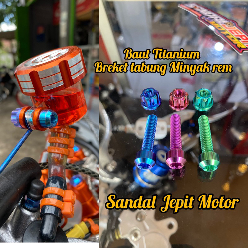 Jual BAUT TITNAIUM SET MUR TITANIUM UNTUK BREKET TABUNG MINYAK REM BAUT ...