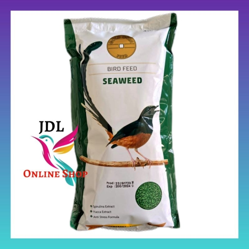 Jual GOLD COIN SEAWEED 250 GR RUMPUT LAUT HIJAU VOER PUR PAKAN BURUNG ...