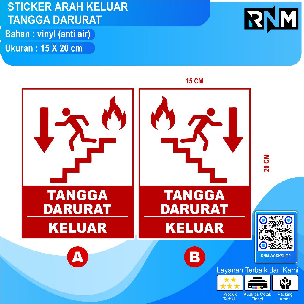 Jual STICKER ARAH KELUAR TANGGA DARURAT 15 X 20 | Shopee Indonesia