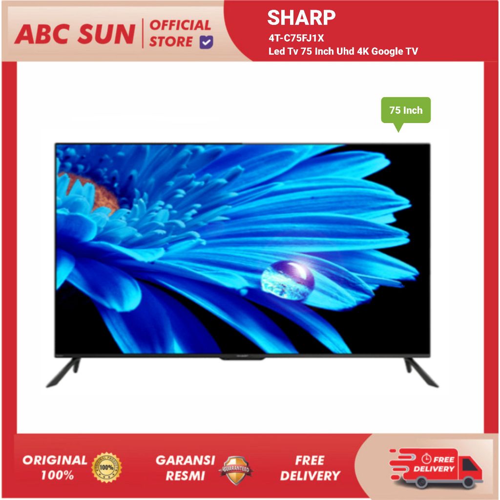 Jual Sharp 4TC75FJ1X Led Tv 75 Inch Uhd 4K Google TV HDR Mirroring | Shopee Indonesia