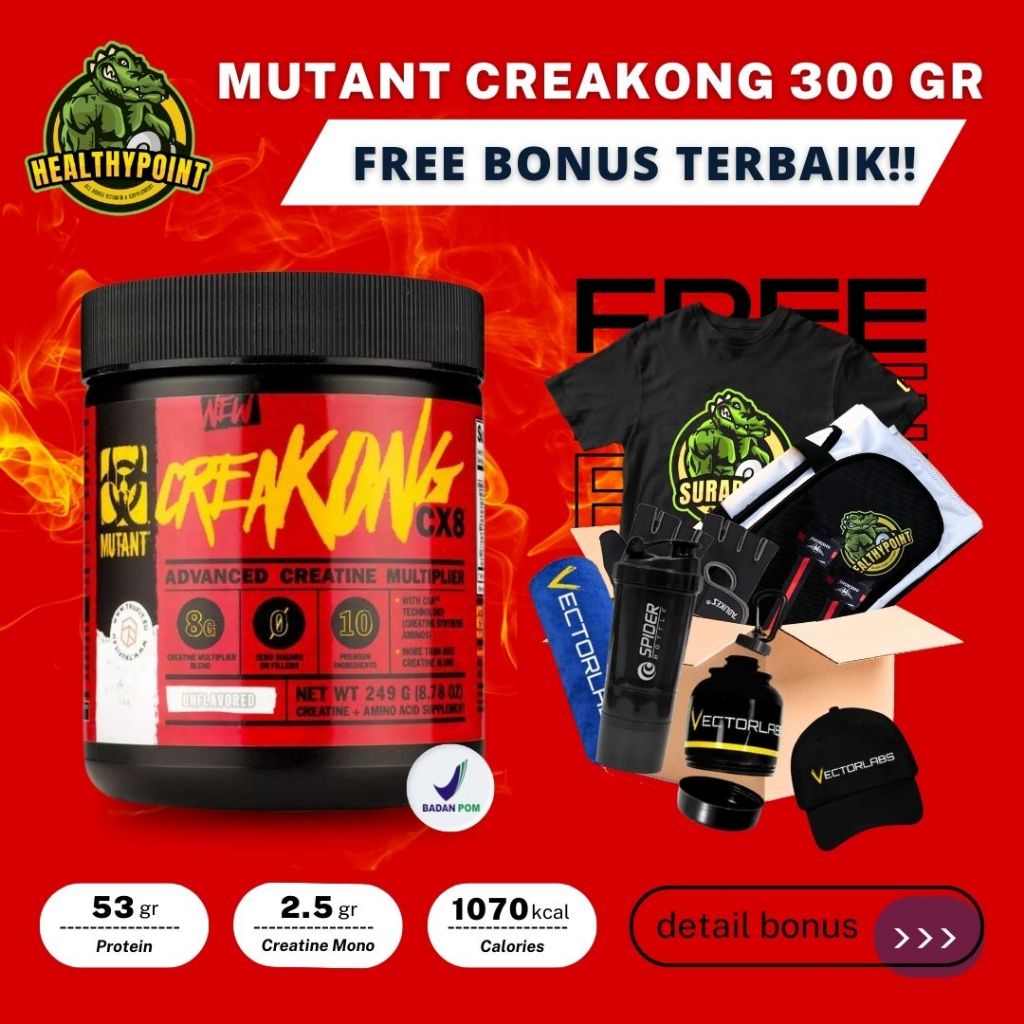 Jual Mutant Creakong Creatine Monohydrate 300 Gram 60 Serving | Shopee ...