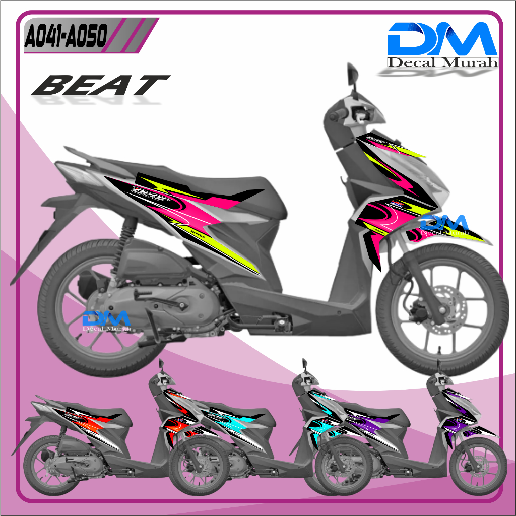 Jual Striping Beat deluxe motif A041-A050 motif keren stiker striping ...