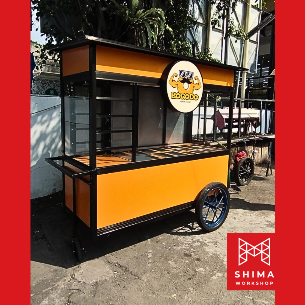 Jual Gerobak dorong aluminium 2 m/gerobak donat(bisa costum) | Shopee ...