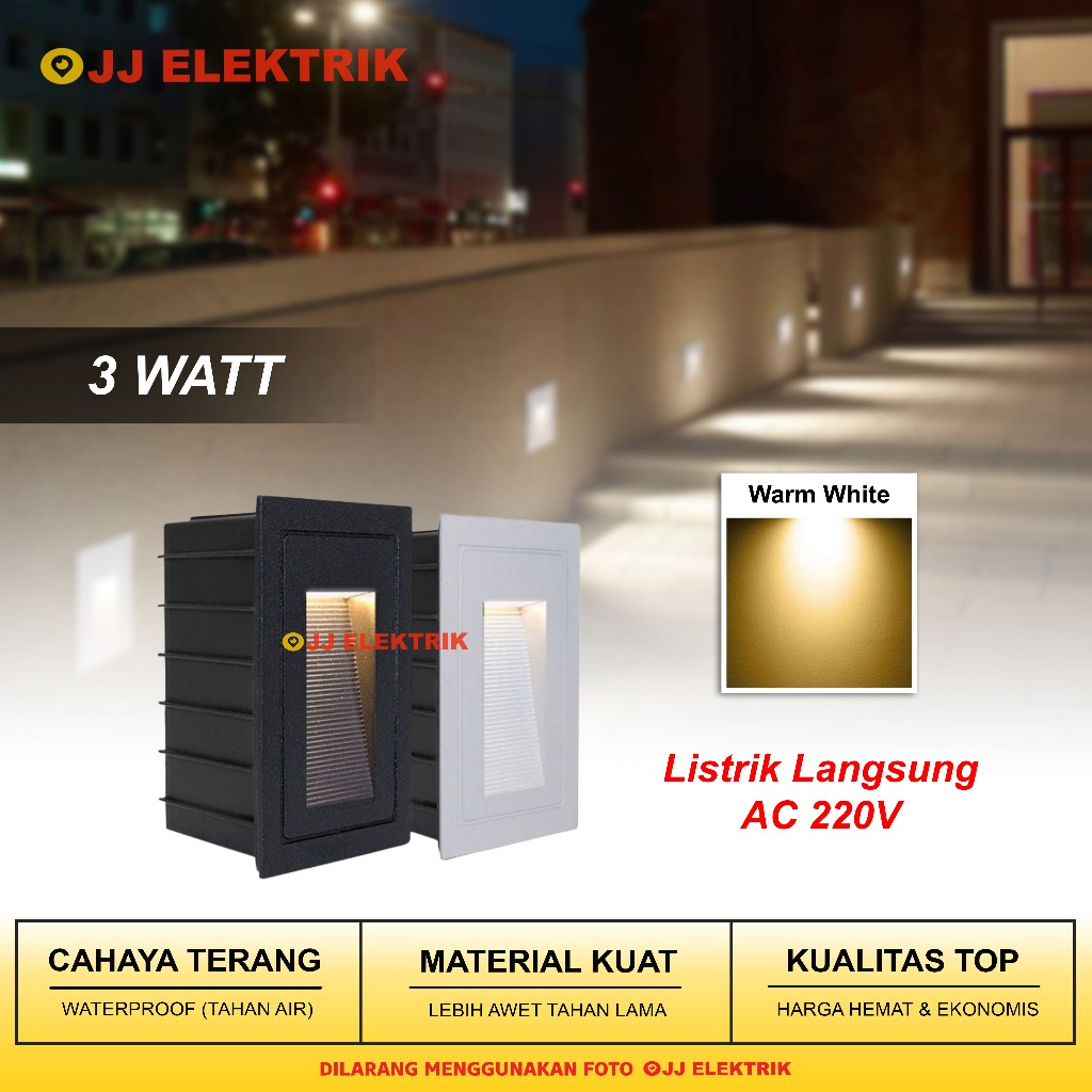 Jual Lampu LED Anak Tangga 3W Kotak Persegi Panjang - Untuk Dinding ...