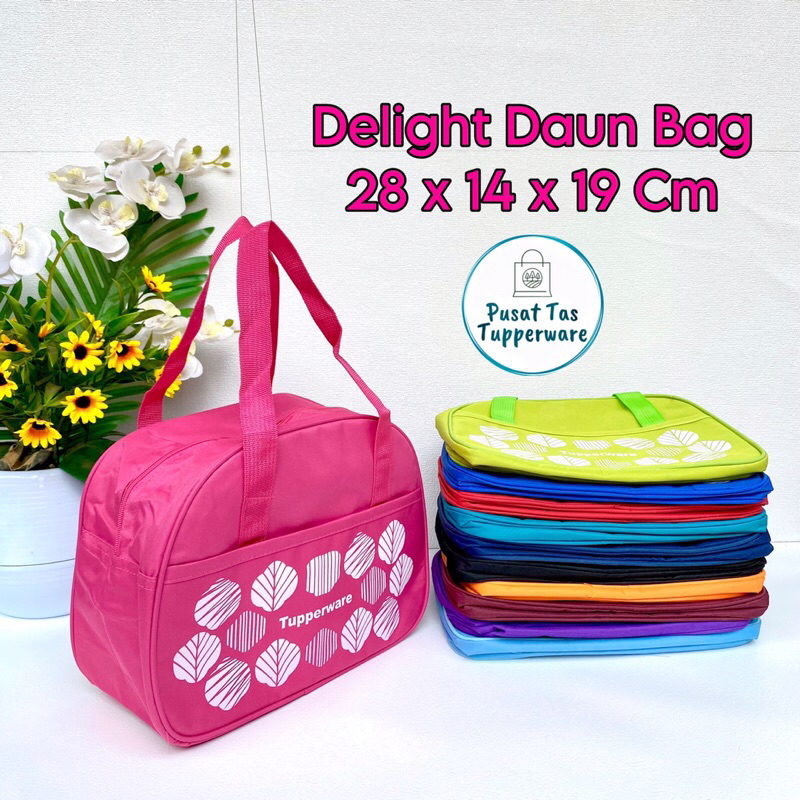 Jual Tas Delight Daun Tupperware/Tas Bekal Motif Daun Tupeprware(Zipper ...