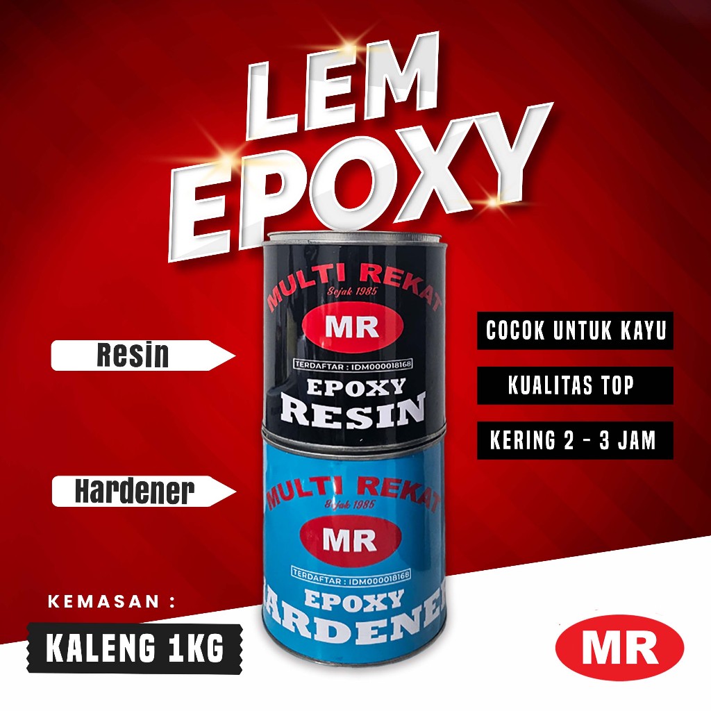 Jual Lem EPOXY Resin Hardener MR Kemasan Kaleng 1 Kg | Shopee Indonesia