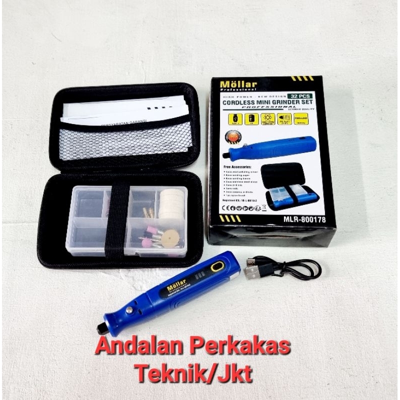 Jual MOLLAR 800178 Cordless mini grinder set 32pcs | Shopee Indonesia