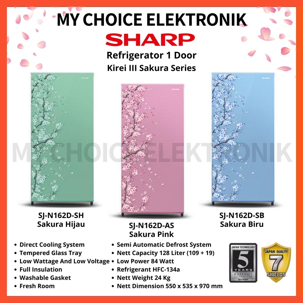 Jual Sharp Kulkas 1 Pintu SJ-N162D Sakura | Refrigerator 1 Door SJ N ...