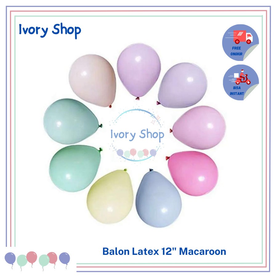 Jual Balon Pastel 12" Satuan Balon Latex Macaroon 12 inch | Shopee ...