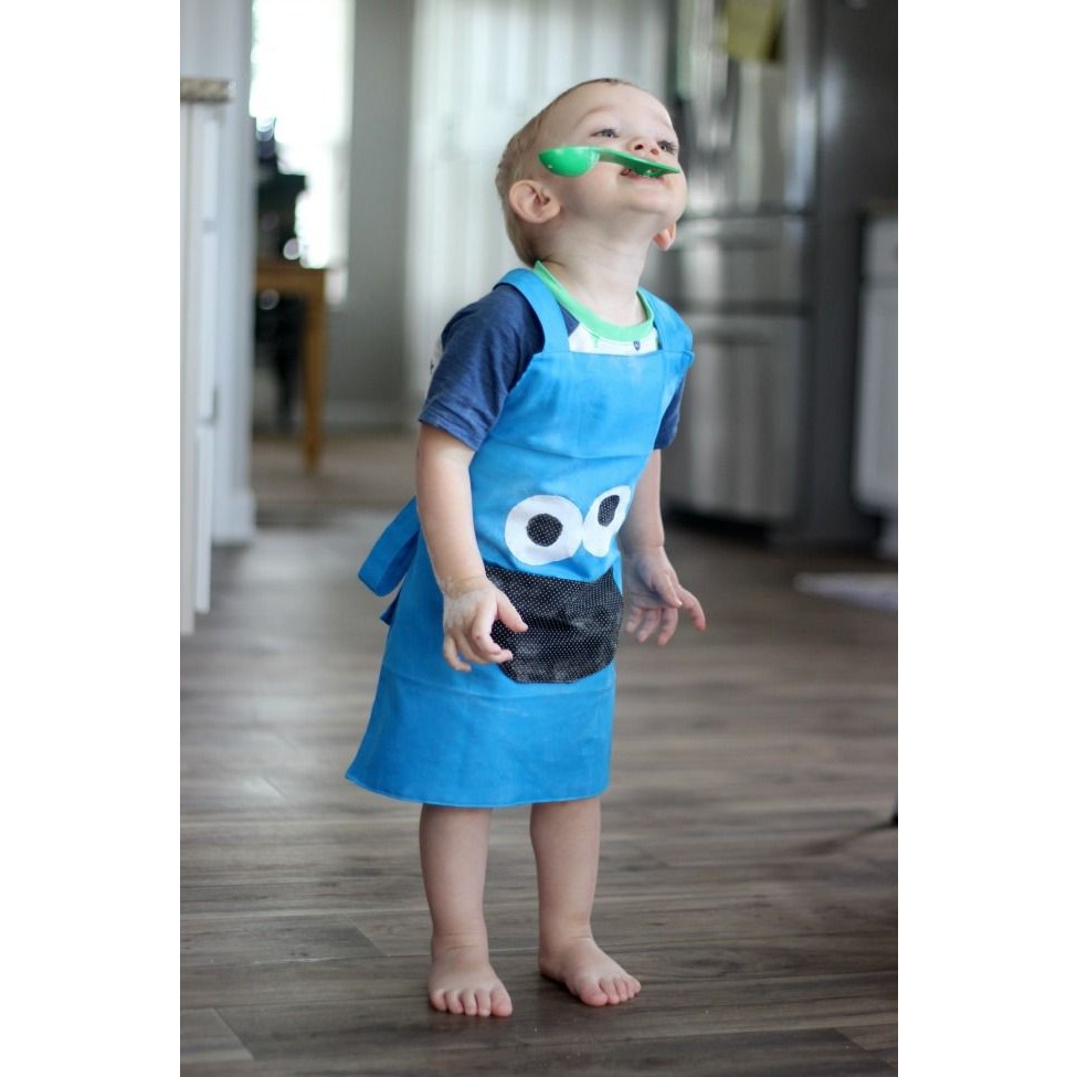 Jual Celemek Anak Elmo Biru dan Merah Apron Elmo Costume Kids Kartun ...