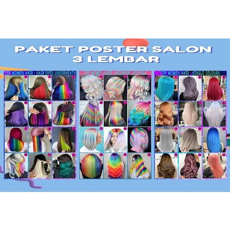Jual Poster Warna Rambut Wanita Poster Salon Rambut Wanita Model ...
