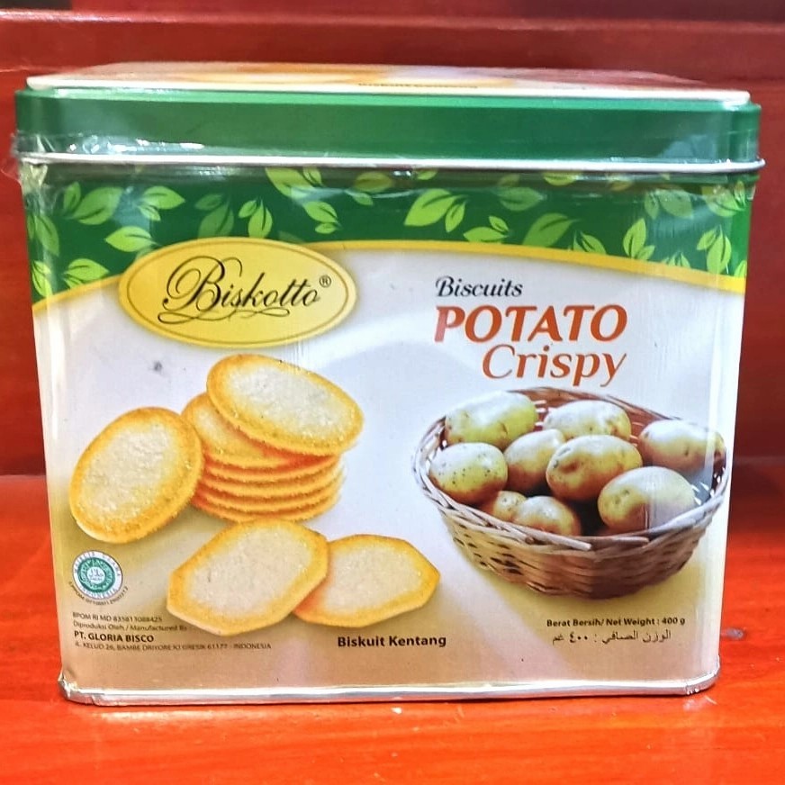 Jual Biskitop Potato Crispy Kaleng 400gr Biskuit Kaleng Lebaran/ Kue ...