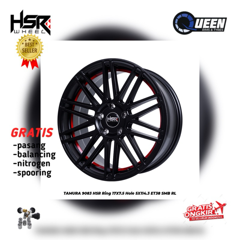 Jual VELG RACING R17 PCD 5x114,3 HSR TAMURA untuk mobil CRV, HRV, WRV, BRV, ACCORD, CIVIC NEW ...