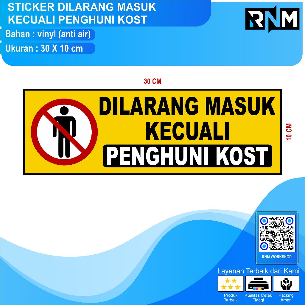 Jual STICKER DILARANG MASUK KECUALI PENGHUNI KOST 30 X 10 | Shopee ...