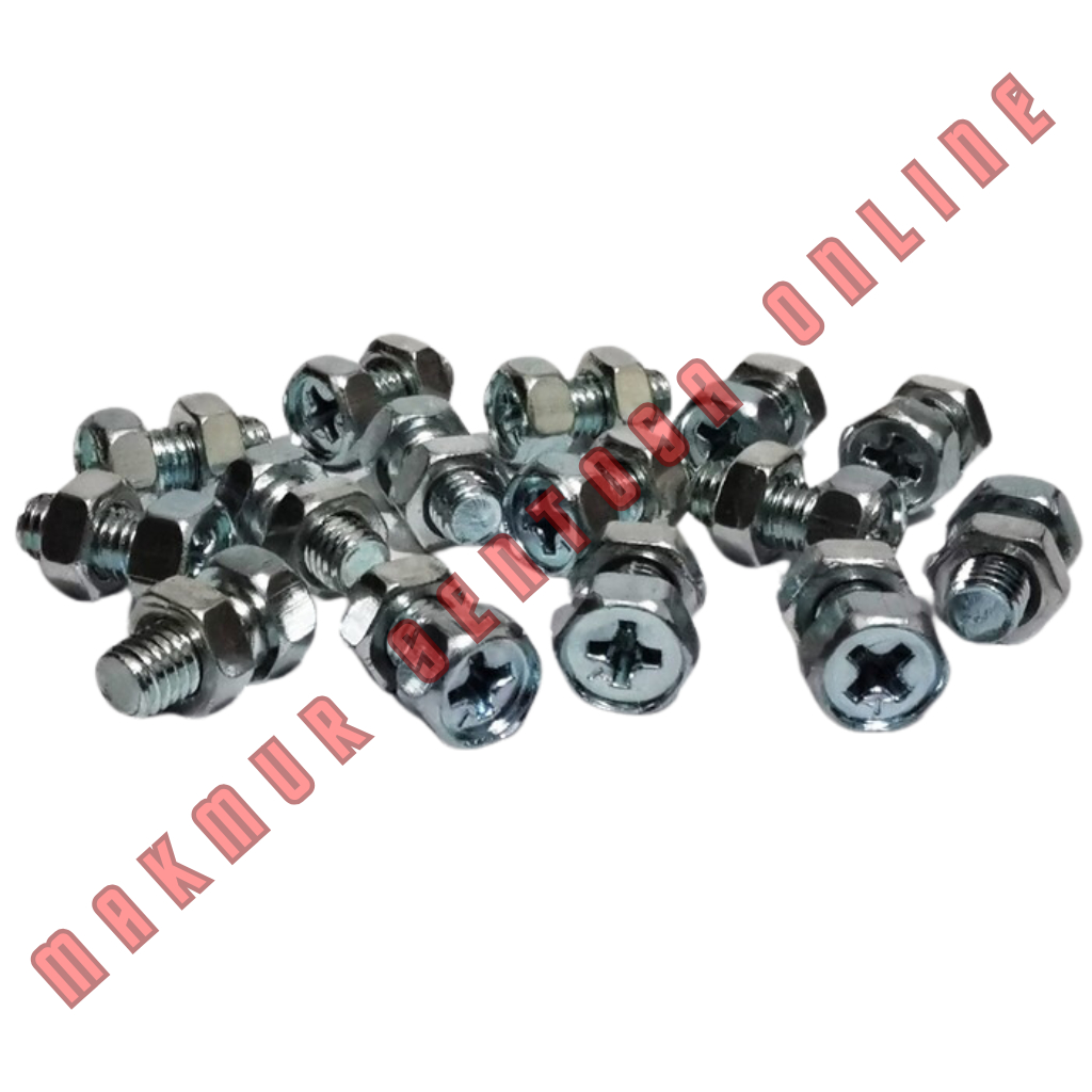 Jual Baut Aki Basah Motor 5 x 10 Set Mur M5 Bulat | Shopee Indonesia