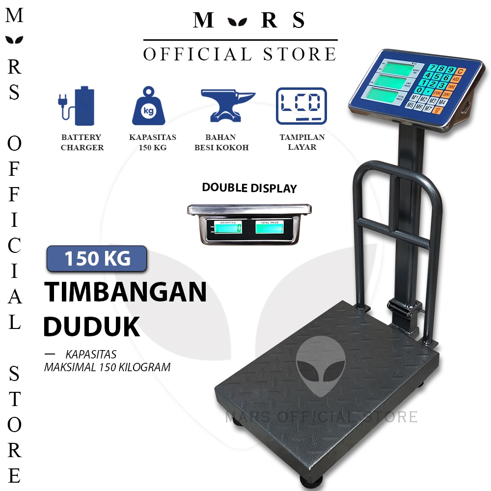 Jual TCS - 150 Kg Double Display Timbangan Duduk Digital 150 kg / 1 kg Double Display Digital ...