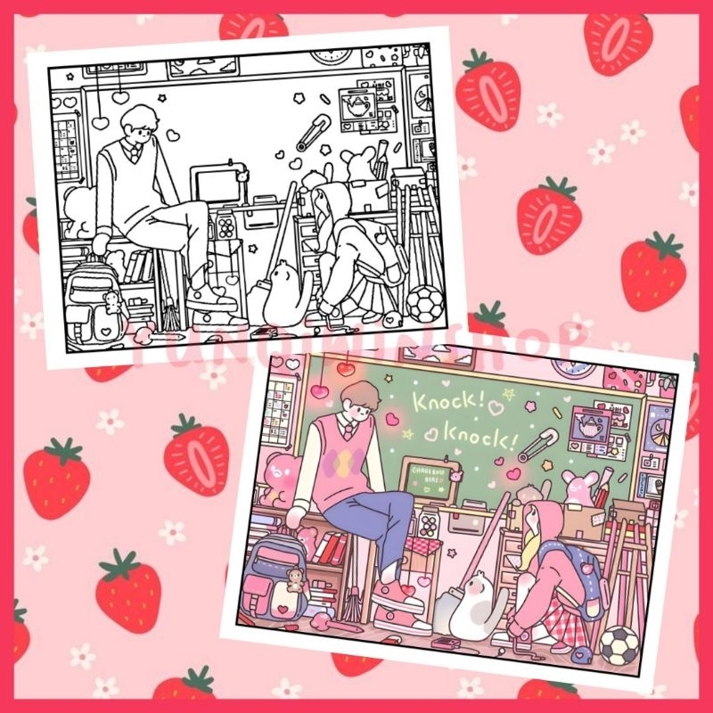 Jual COLORING PAGES kertas mewarnai tema aesthetic girl part 3 coloring ...