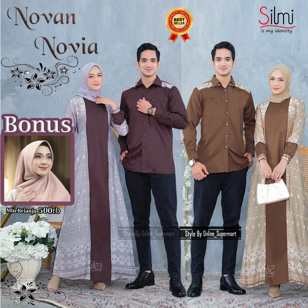 Jual Gamis Couple Terbaru 2024 Elegan Caramel Lengan panjang | Shopee ...