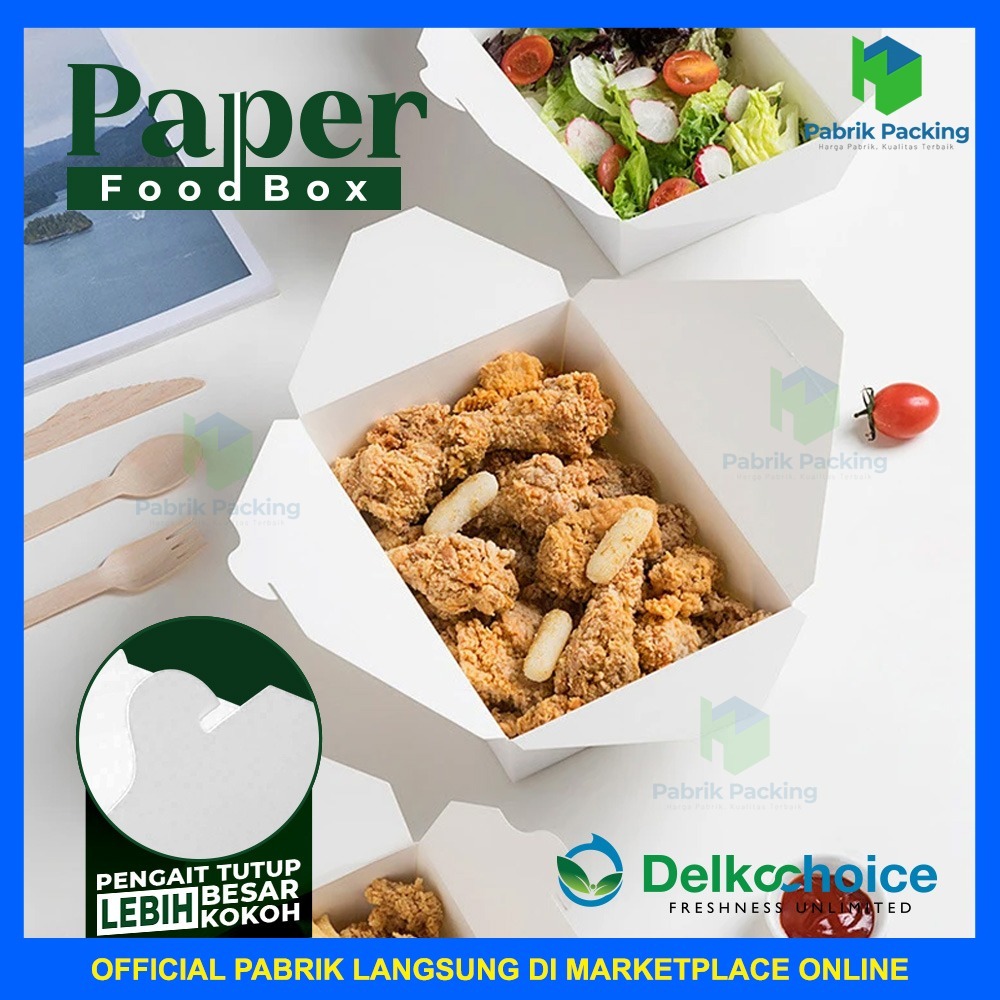 Jual Rice Box Takeaway Box Kemasan Makanan Foodpail Box Makanan Pack 50 ...