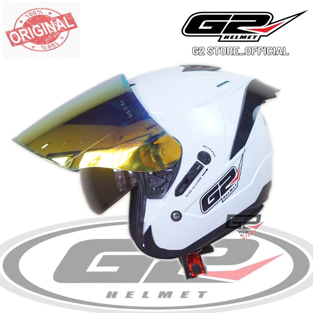 Jual HELM G2 OPTIMAX ORIGINAL DOUBLE KACA (PAKET GANTENG KACA FLAT ...