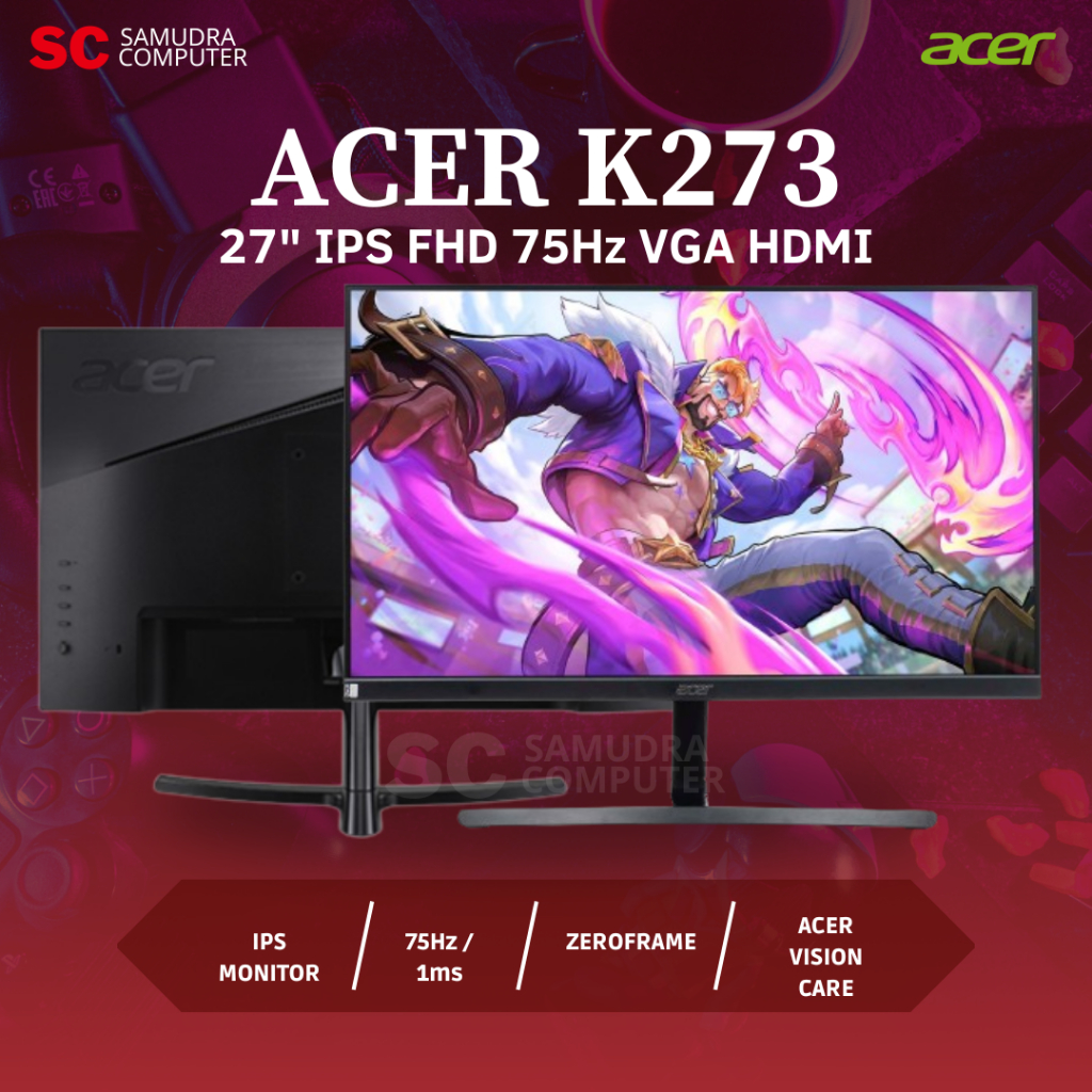 Jual Monitor Acer K273 27" IPS FHD 75Hz | Shopee Indonesia