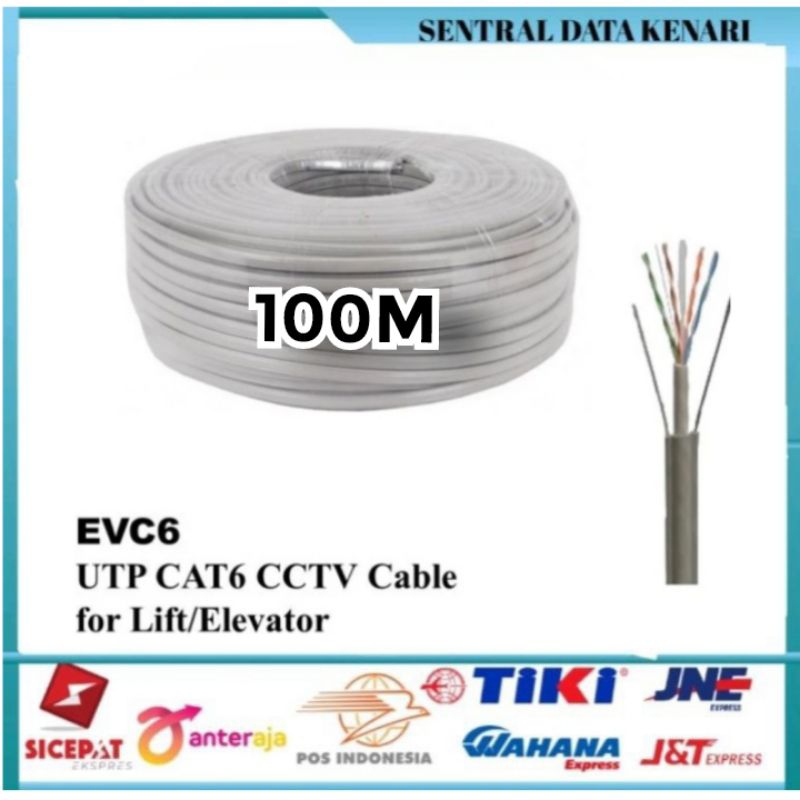 Jual Cable UTP Cat6 RJ45 Lift Elevator 100 M / Kabel LAN UTP Cat Lift ...