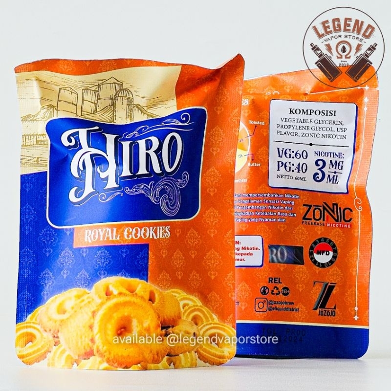 Jual FREEBASE - LIQUID HIRO Royal Cookie 60ML 3MG 6MG AUTHENTIC ...