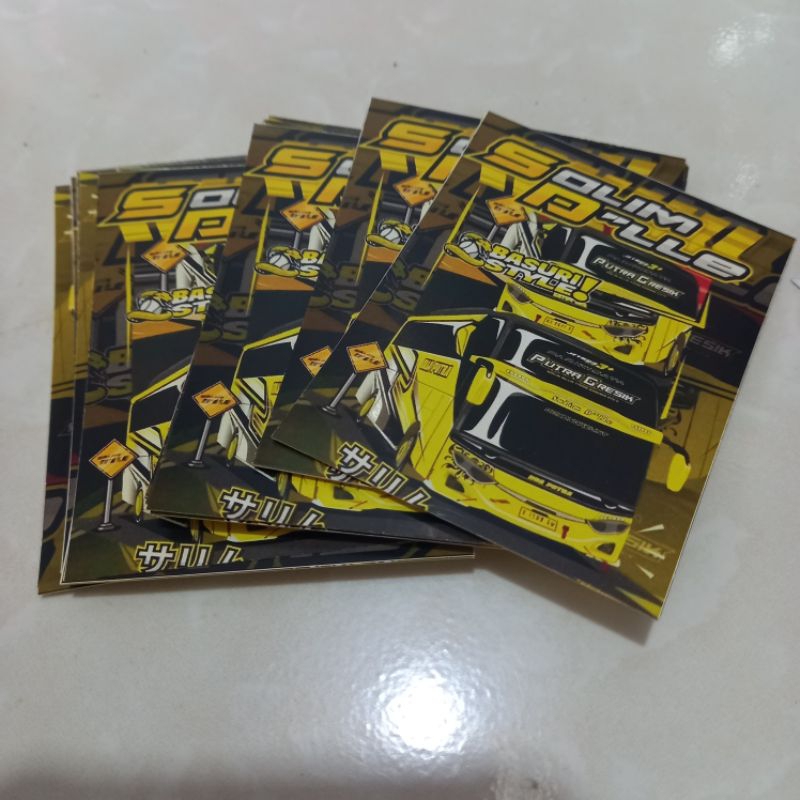 Jual 5 stiker bus sticker bis mirror putra gresik tumpuk kuning ...