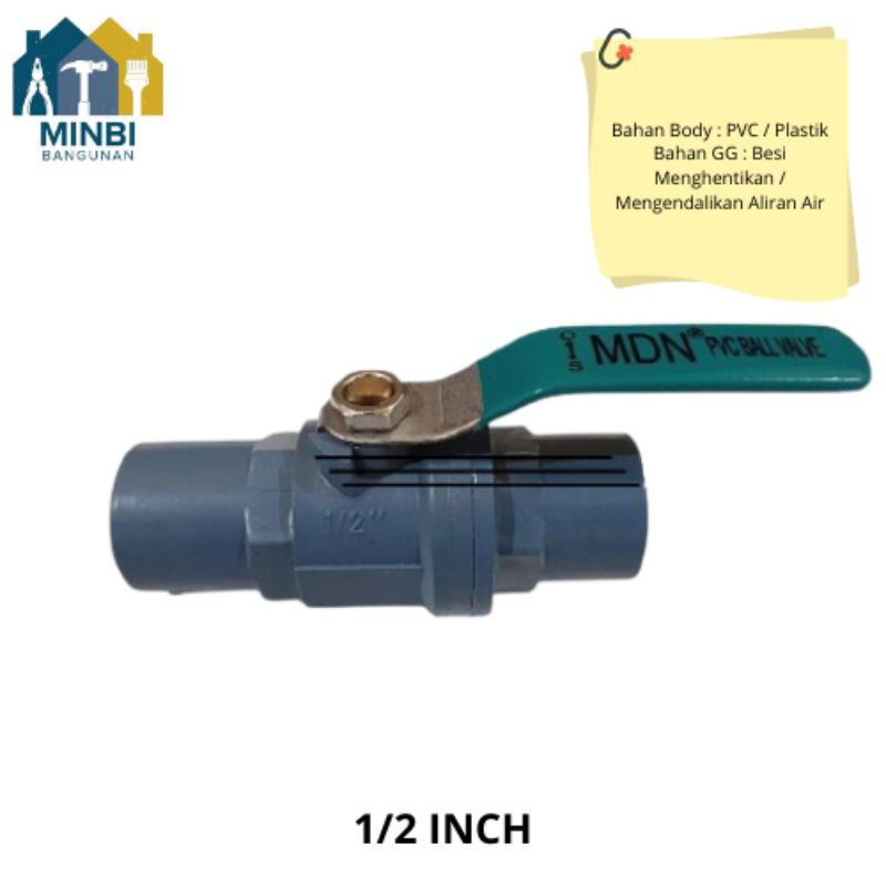 Jual BALL VALVE GAGANG BESI MERK MDN 1 INCH, 1/2 INCH, 3/4 INCH / STOP KRAN BESI | Shopee Indonesia