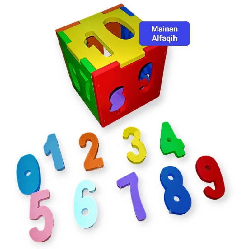 Jual Mainan Edukasi Anak/ Kotak Angka Warna Warni / Mainan Shape Sorter ...