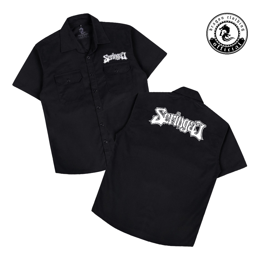 Jual Seringai work shirt | kemeja pdh | bahan 100 % katun hitam ...