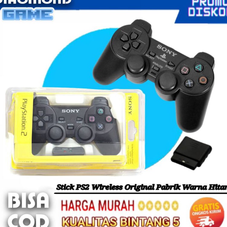 Jual DER Stik Controller PS2 Wireless Original Pabrik Hitam | Shopee ...