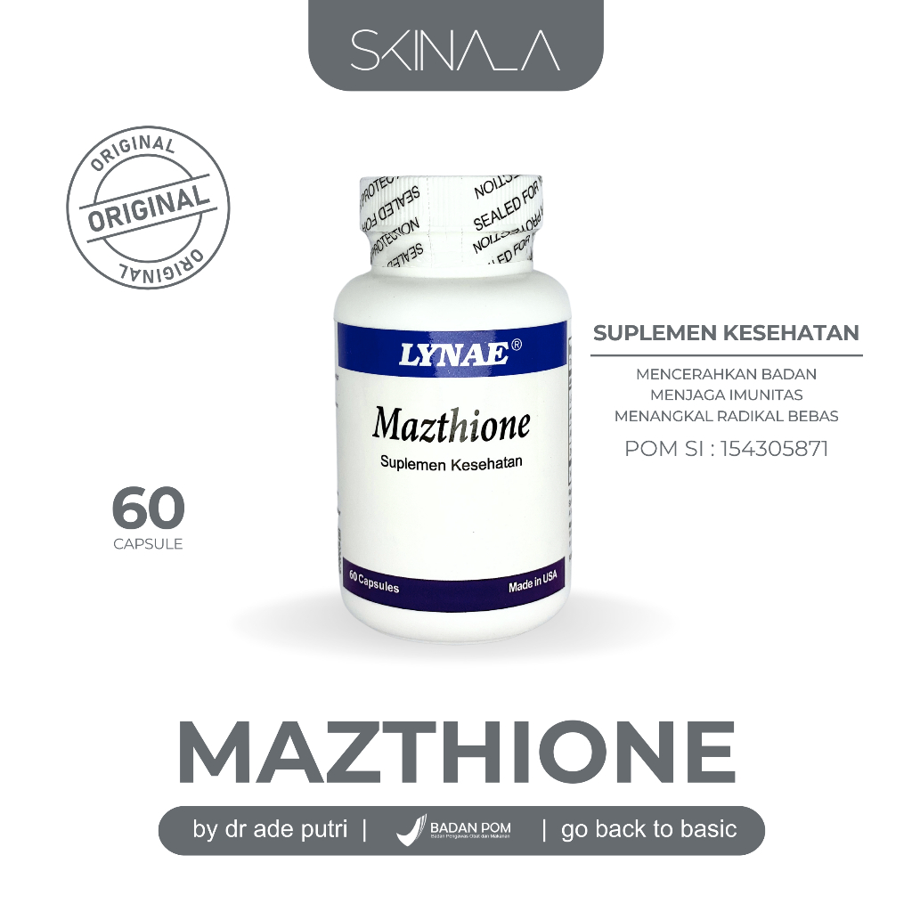 Jual Mazthione Glutathione Lynae 10 20 30 60 Kapsul Caps Original | Shopee Indonesia