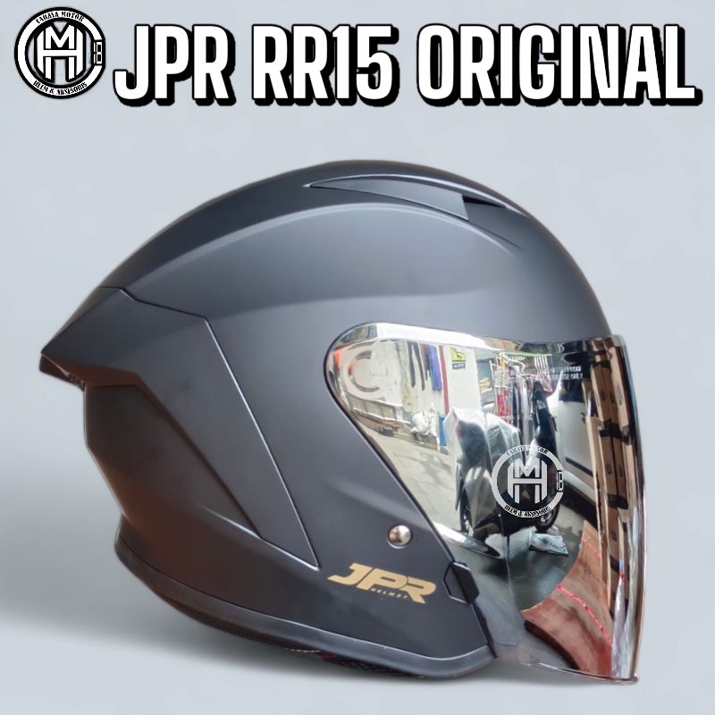 Jual HELM JPR RR15 SOLID BLACK DOF|HALF FACE ORIGINAL | Shopee Indonesia