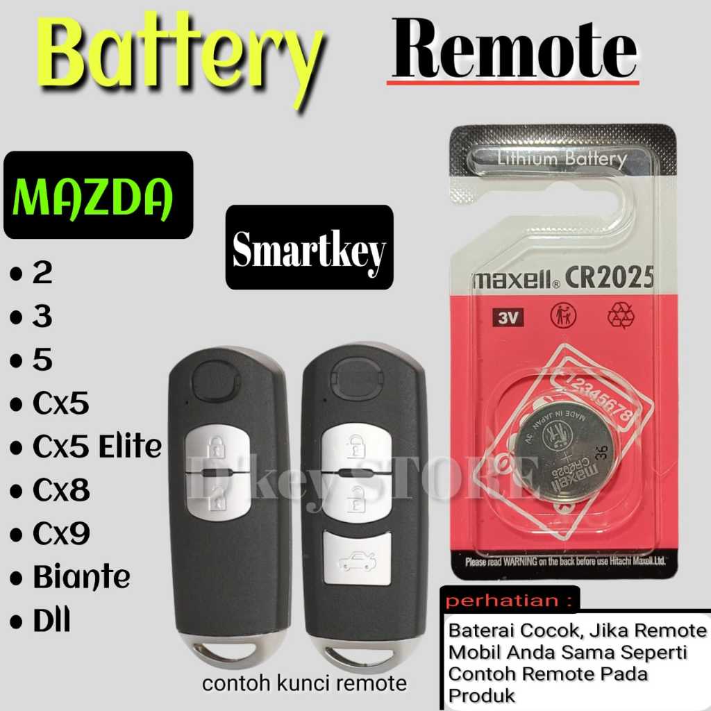 Jual Baterai Battery Batre Batrai Batre Kunci Remote Remot Smarrtkey ...