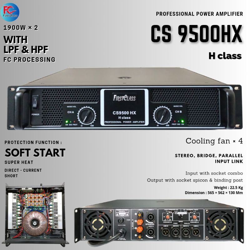 Jual FREE PACKING KAYU Power Amplifier H class CS 9500HX Firstclass ...