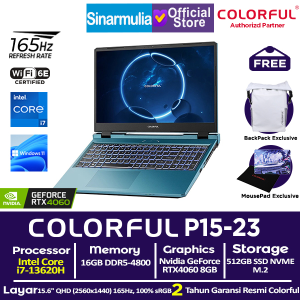 Jual Laptop Gaming COLORFUL EVOL P15-23 i7-13620H RTX4060 512GB SSD ...